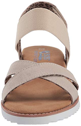 Skechers womens Desert Kiss - Secret Picnic Flat Sandal, Natural, 8 US