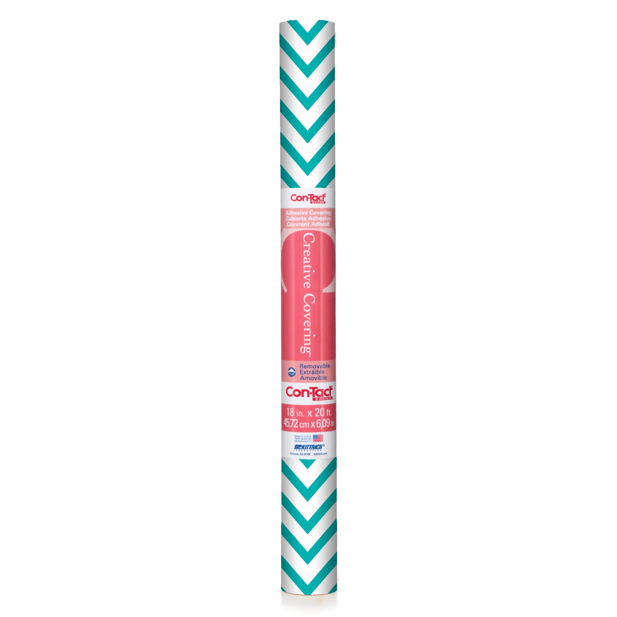 Con-Tact Brand Creative Covering Self-Adhesive Vinyl Drawer and Shelf Liner, 18" x 20', Chevron Aqua