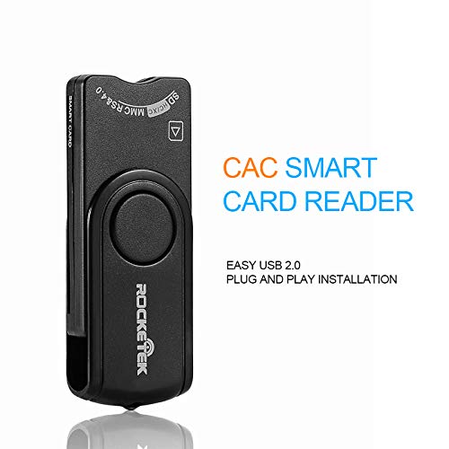 USB Multi Card Reader, 4 in 1 Memory Card Reader for SD SDXC SDHC Micro SD Micro SDXC Micro SDHC MS MMC UHS-1 SIM, DOD Military USB CAC Card Reader, CAC Reader for Mac OS, Windows, Linux
