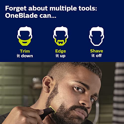 Philips Norelco OneBlade Pro Hybrid Electric Trimmer and Shaver, Black, 2 Piece, QP6530/70