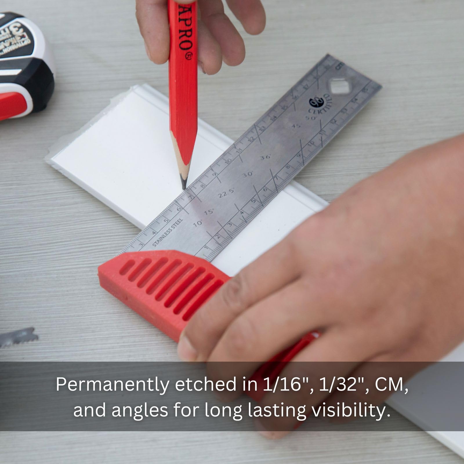 Kapro Set Legend Try with Mitre Square with Stainless Steel Blade & Handy Pocket Level - 4"