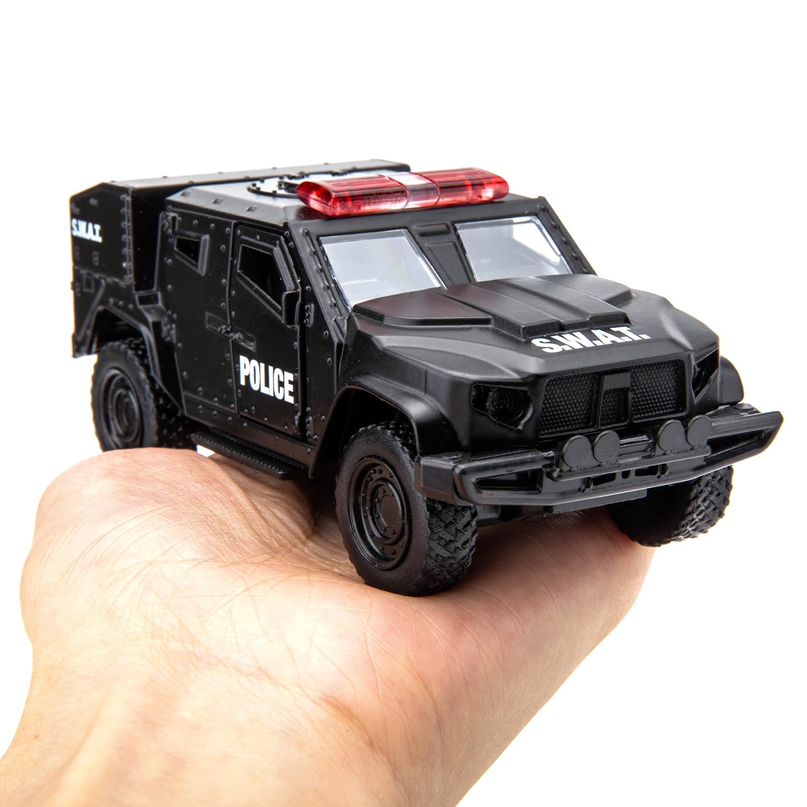 BDTCTK 1/36 Scale JLTV Armored Car Police Car Model, Zinc Alloy Die-Cast Pull Back Vehicles Kid Toys for Boy Girl Gift (Black)
