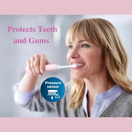 Philips Sonicare ProtectiveClean 4100 Electric Rechargeable Toothbrush, Plaque Control, Pastel Pink