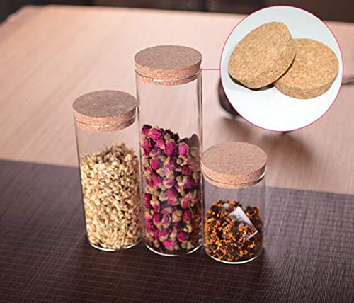 2Pcs 300ml/10oz Empty Clear Glass Bottles with Cork Stopper - Refillable Dry Food Goods Storage Container Vial Jars For Flower Tea Dry Fruit Nuts Candy Seasoning and Other Small Items