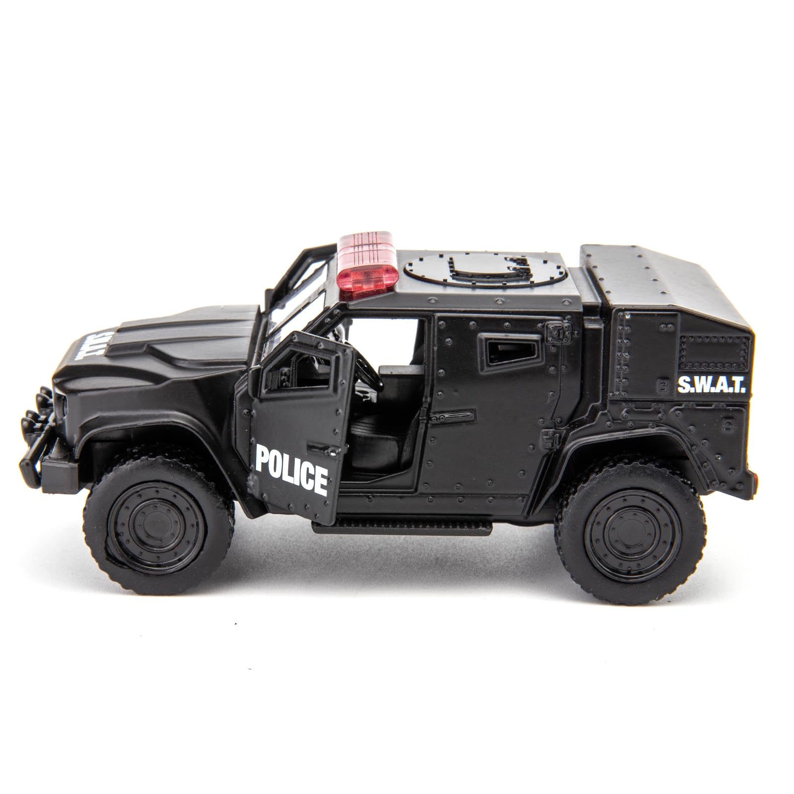 BDTCTK 1/36 Scale JLTV Armored Car Police Car Model, Zinc Alloy Die-Cast Pull Back Vehicles Kid Toys for Boy Girl Gift (Black)