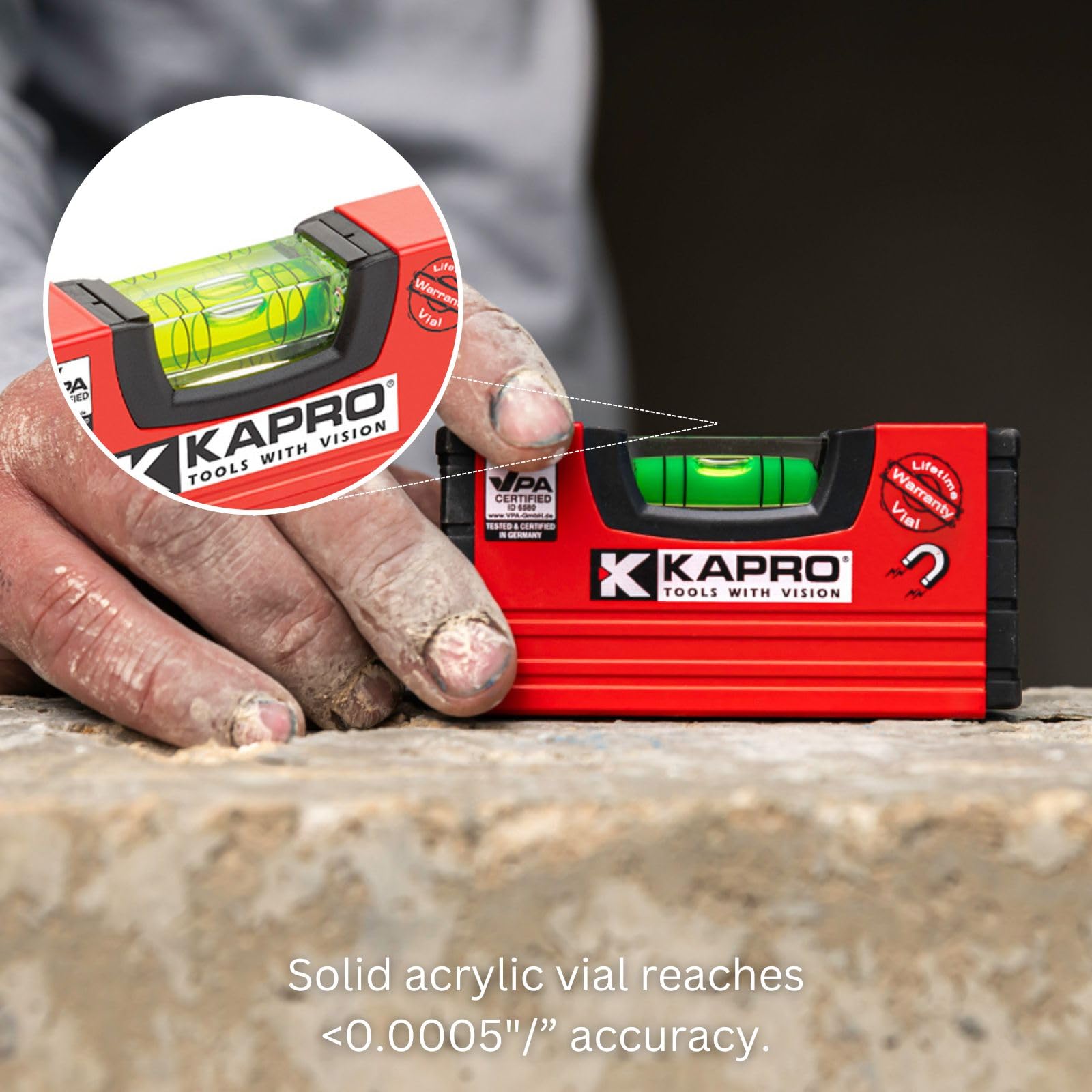 Kapro Set Legend Try with Mitre Square with Stainless Steel Blade & Handy Pocket Level - 4"