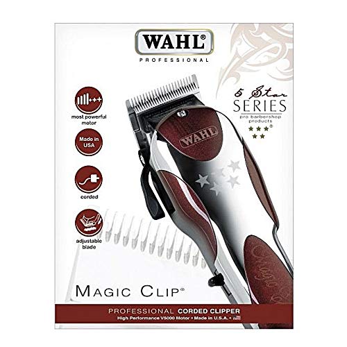Wahl Professional 5-Star Magic Clip #8451 – Great for Barbers and Stylists – Precision Fade Clipper with Zero Overlap Adjustable Blades, Variable Taper & Texture Settings (with Clipper Oil)