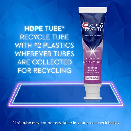 Crest 3D White Radiant Mint, Teeth Whitening Toothpaste, 2.7 oz