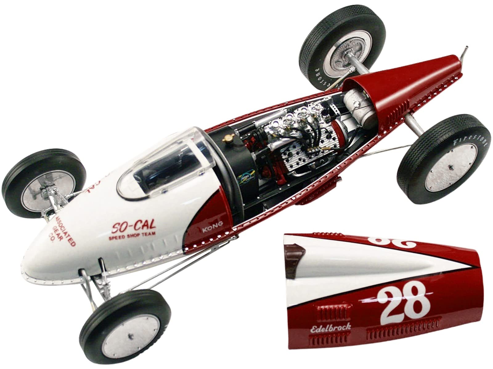 LIMITED EDITION ACME Belly Tanker #28 ''So-Cal Speed Shop Red and White 1/18 Diecast Model Car by Acme A1803003