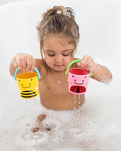 Skip Hop Bath Toy Gift Set  for Toddler: Submarine Monkey, Scoop & Catch Squirties, Stack and Pour Buckets, Fishin' Fox Toy