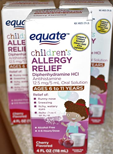 Equate Children's Allergy Relief, Oral Solution, Cherry Flavor, 8 oz
