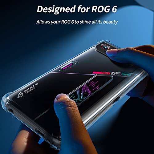 Foluu for ASUS ROG Phone 6 Case, ROG Phone 6 Phone Case Clear, Scratch Resistant Reinforced Corners TPU Rubber Soft Skin Silicone Protective Case Cover for ASUS ROG Phone 6 2022 (Crystal Clear)