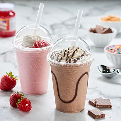 Comfy Package [50 Count] 16 oz. Crystal Clear Plastic Cups With Dome Lids