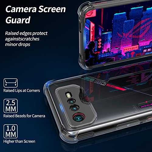 Foluu for ASUS ROG Phone 6 Case, ROG Phone 6 Phone Case Clear, Scratch Resistant Reinforced Corners TPU Rubber Soft Skin Silicone Protective Case Cover for ASUS ROG Phone 6 2022 (Crystal Clear)