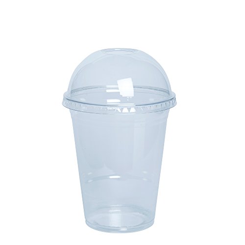 Comfy Package [50 Count] 16 oz. Crystal Clear Plastic Cups With Dome Lids