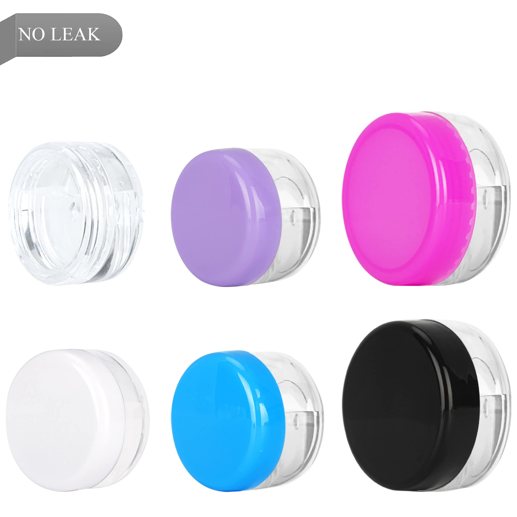 25PCS 5 Gram Sample Containers, 5ml Empty Jars with Lids, Small Cosmetic Containers, Mini Sample Jars with 2PCS Mini Spatulas for Make Up, Oils, Lotion, Powder, Paint, Jewelry, Lip Balms(Clear Lid)