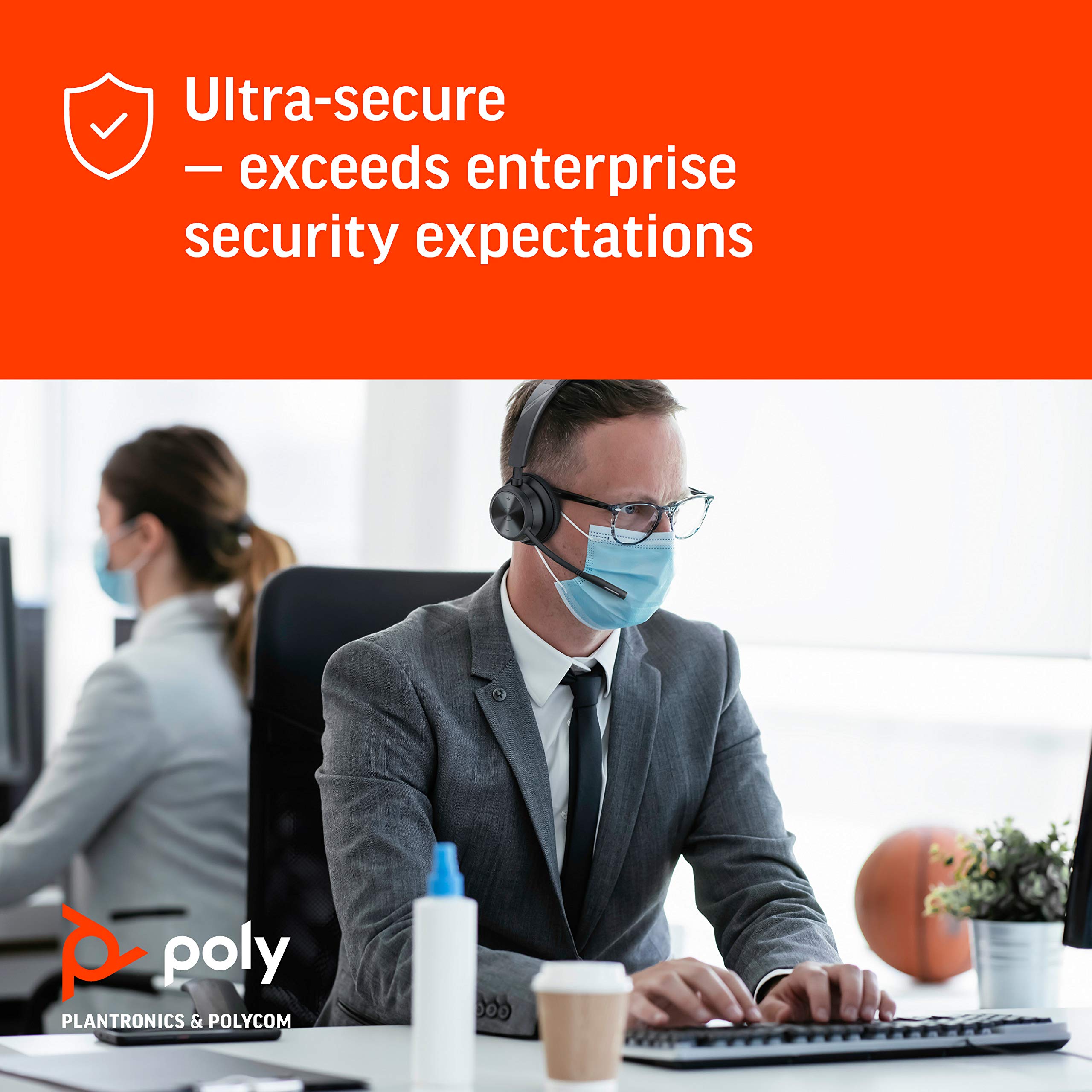 Plantronics Poly Savi 7310 Ultra-Secure Wireless DECT Headset System