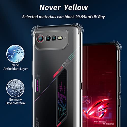 Foluu for ASUS ROG Phone 6 Case, ROG Phone 6 Phone Case Clear, Scratch Resistant Reinforced Corners TPU Rubber Soft Skin Silicone Protective Case Cover for ASUS ROG Phone 6 2022 (Crystal Clear)