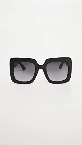 Gucci Women's GG Square Oversized Sunglasses, Black/Gradient Grey, One Size