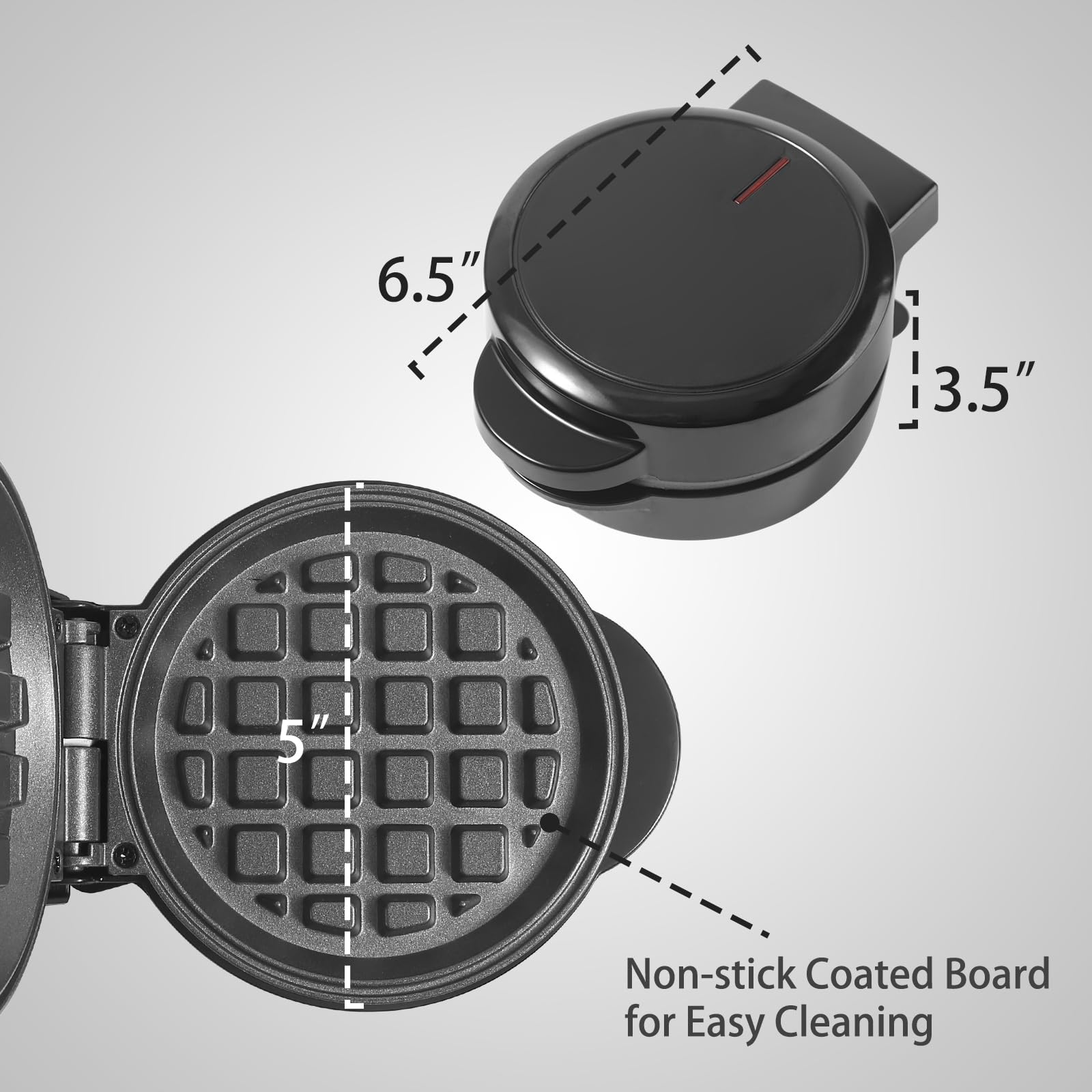 Mini Waffles Maker, Small Snowflake Waffle Irons Non-stick, Breakfast Belgian Waffles, Mini Waffle Iron Make Waffle in Minutes, Portable Pancake Maker Machine for Kid, Easy to Clean, 5 Inches Wide