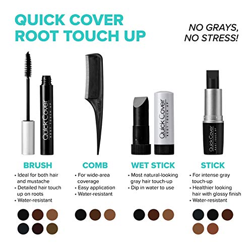 Kiss Colors Quick Cover Gray Hair Touch Up Brush Jet Black BGC04 (2pcs)