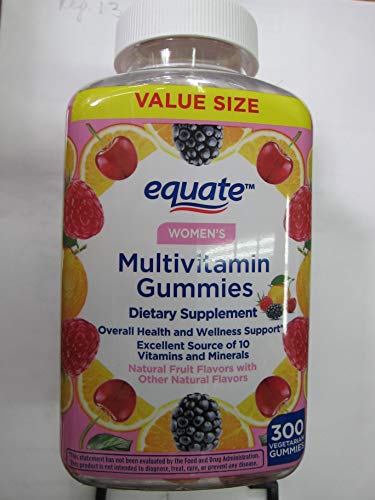 Equate Women's Multivitamin, Fruit, 300 Vegetarian Gummies (Pack of 2)