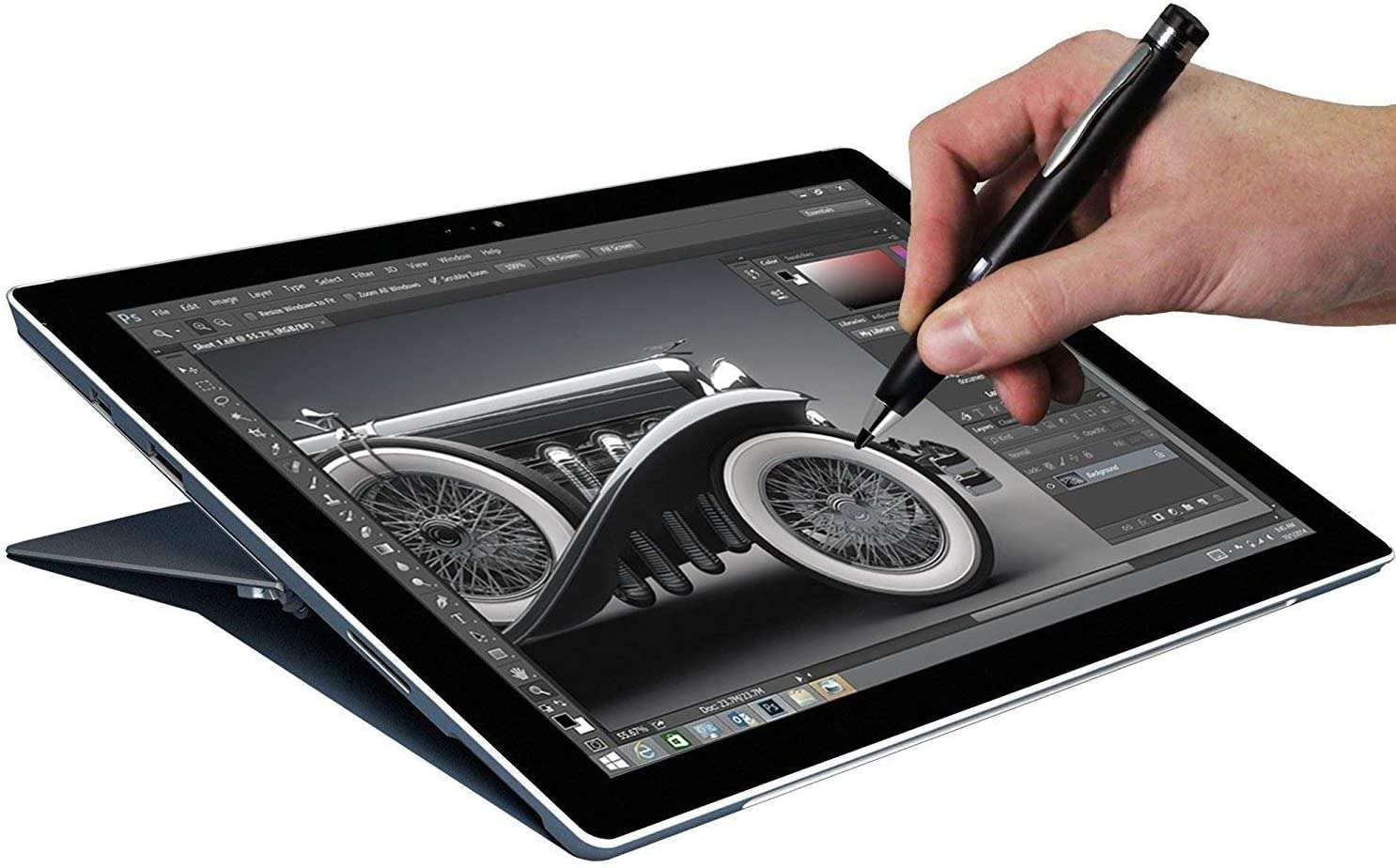 Broonel Silver Fine Point Digital Active Stylus Pen - Compatible with ASUS Zenbook 14X OLED Space Edition (UX5401) 14"