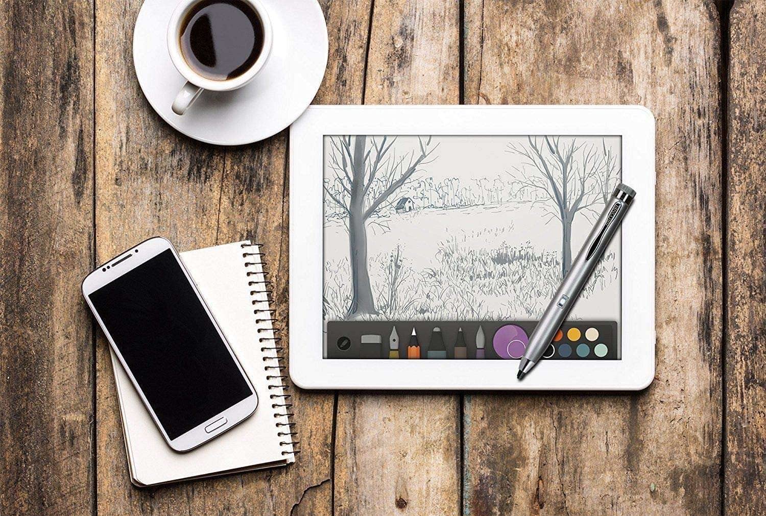Broonel Silver Fine Point Digital Active Stylus Pen - Compatible with ASUS Zenbook 14X OLED Space Edition (UX5401) 14"