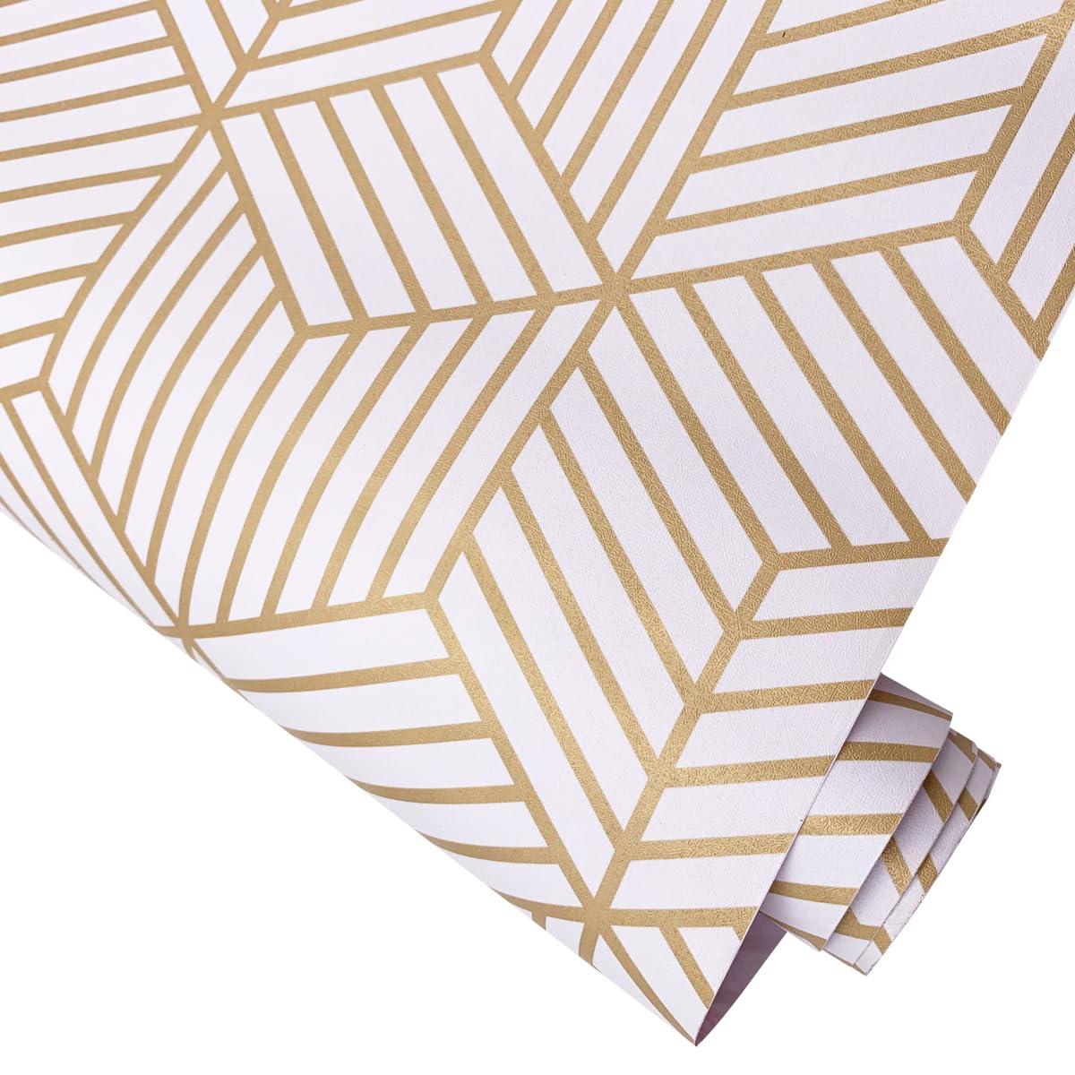 Yifely Golden Stripes Drawer Liner Self-Adhesive Shelf Covering Paper Waterproof Protect Furniture Countertop Surface 17.7 Inch by 9.8 Fee