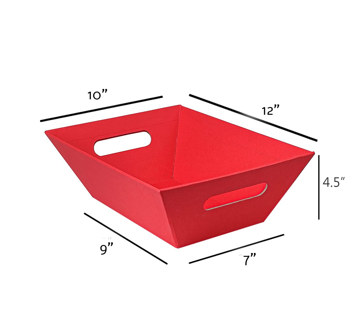 Upper Midland Products [5PK Large Red Baskets For Gifts Empty To Fill| Bulk Gift Basket Kit- 10x12” Big Red Basket | 5 Cellophane Bags | 5 Pack Red Pull Bows