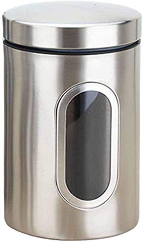 Food Storage Canisters Jars Kitchen Cylinder Food Storage Containers 304 Stainless Steel Jars With Airtight Lids Small Coffee Canisters, Rustic Home Decor,Pantry Organization And Storage For Tea Snack