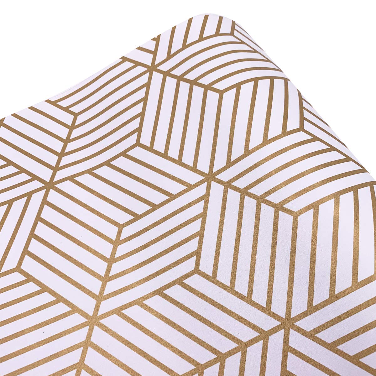 Yifely Golden Stripes Drawer Liner Self-Adhesive Shelf Covering Paper Waterproof Protect Furniture Countertop Surface 17.7 Inch by 9.8 Fee