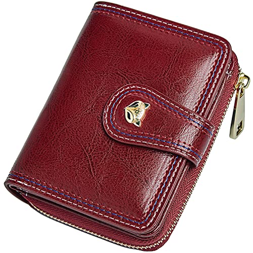 FOXLOVER RFID Credit Card Holder for Women, Ladies Small Leather Credit Card Case Security Accordion Wallet