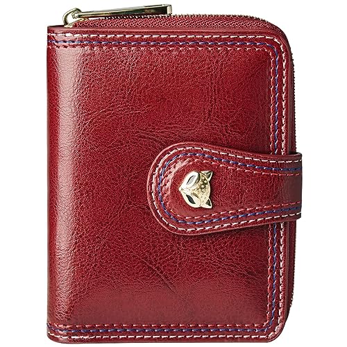 FOXLOVER RFID Credit Card Holder for Women, Ladies Small Leather Credit Card Case Security Accordion Wallet