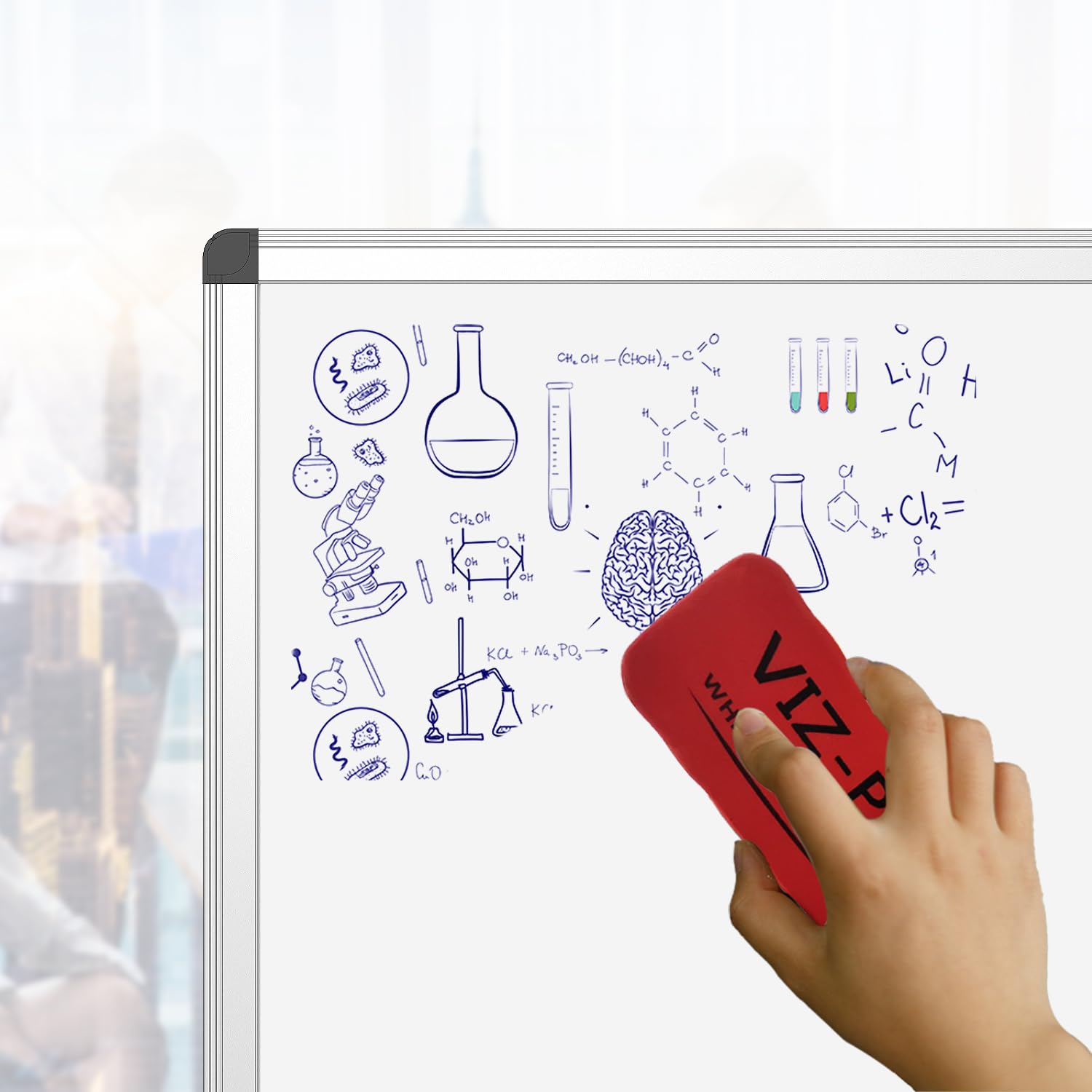 VIZ-PRO Dry Erase Board/Whiteboard, 48 x 36 Inches, Wall Mounted Board for School Office and Home