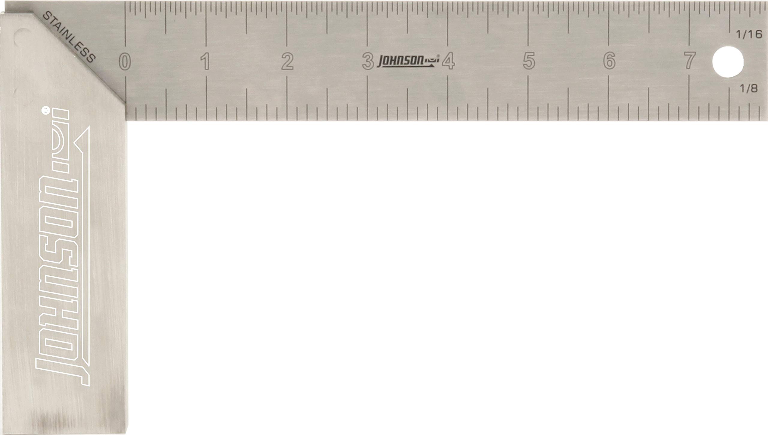 Johnson Level & Tool 1908-0800 Professional Aluminum Try Square, 8", Silver, 1 Square