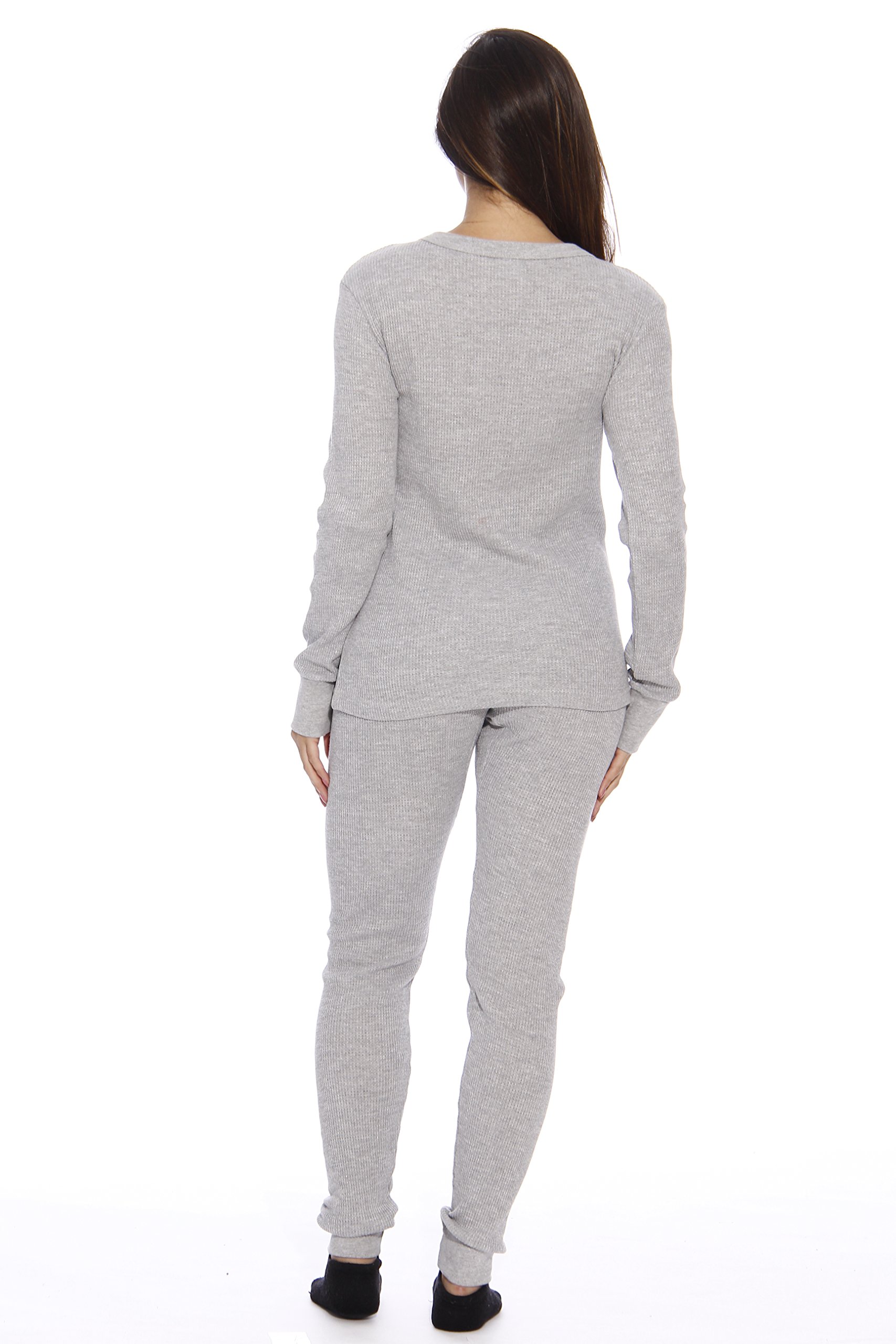 Just Love 2-Piece Women's Thermal Underwear Set Waffle Knit Base Layer Thermals, Grey, XX-Large