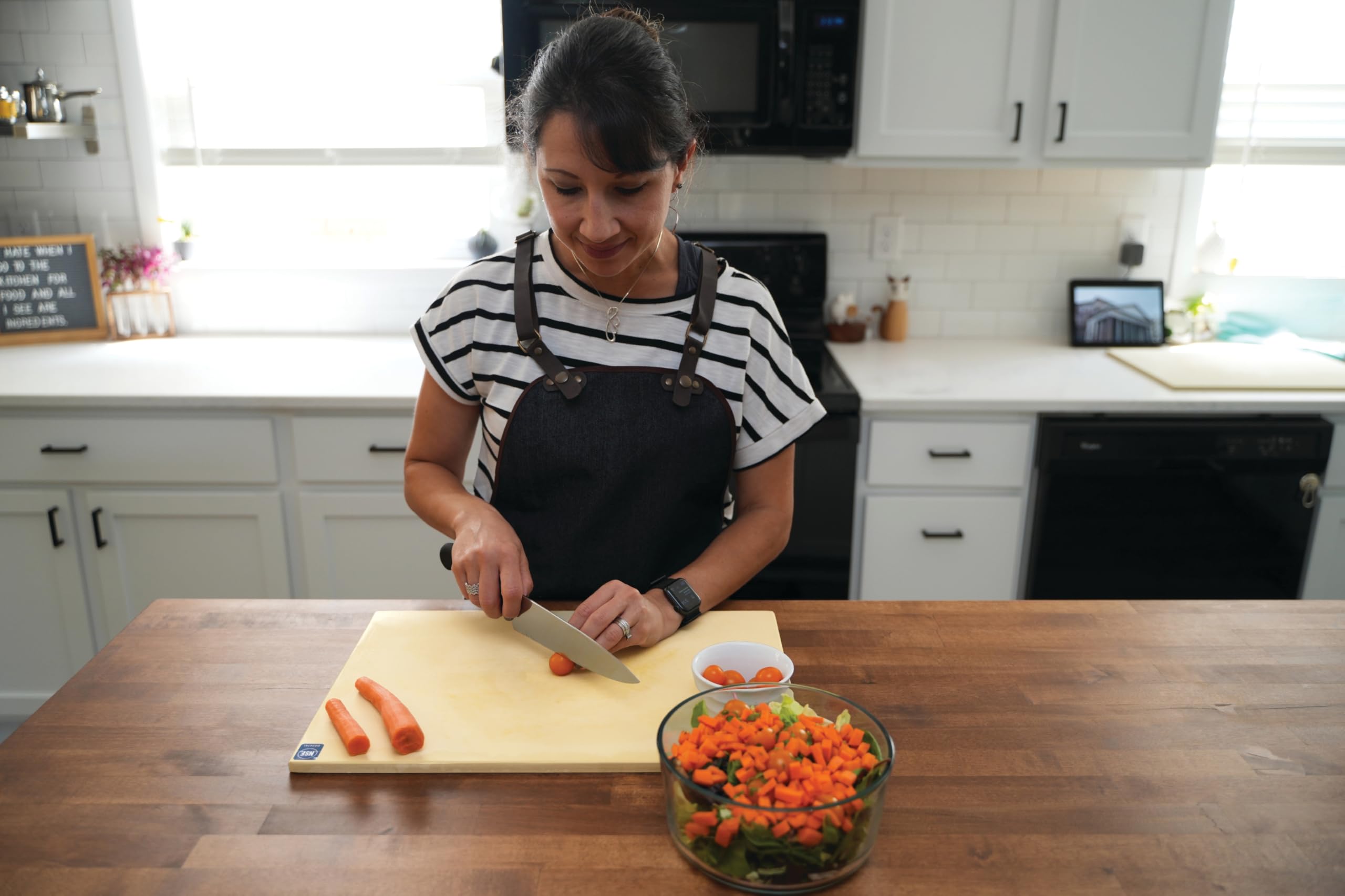NoTrax 18" X 24" x 0.75" Sani-Tuff T45 Natural Rubber Cutting Board, Non-Skid Professional-Grade, Made in USA, T45S2018BF