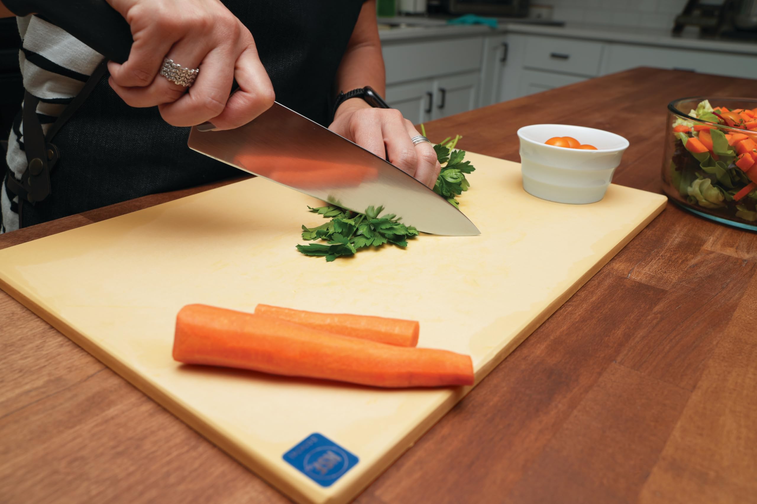 NoTrax 18" X 24" x 0.75" Sani-Tuff T45 Natural Rubber Cutting Board, Non-Skid Professional-Grade, Made in USA, T45S2018BF