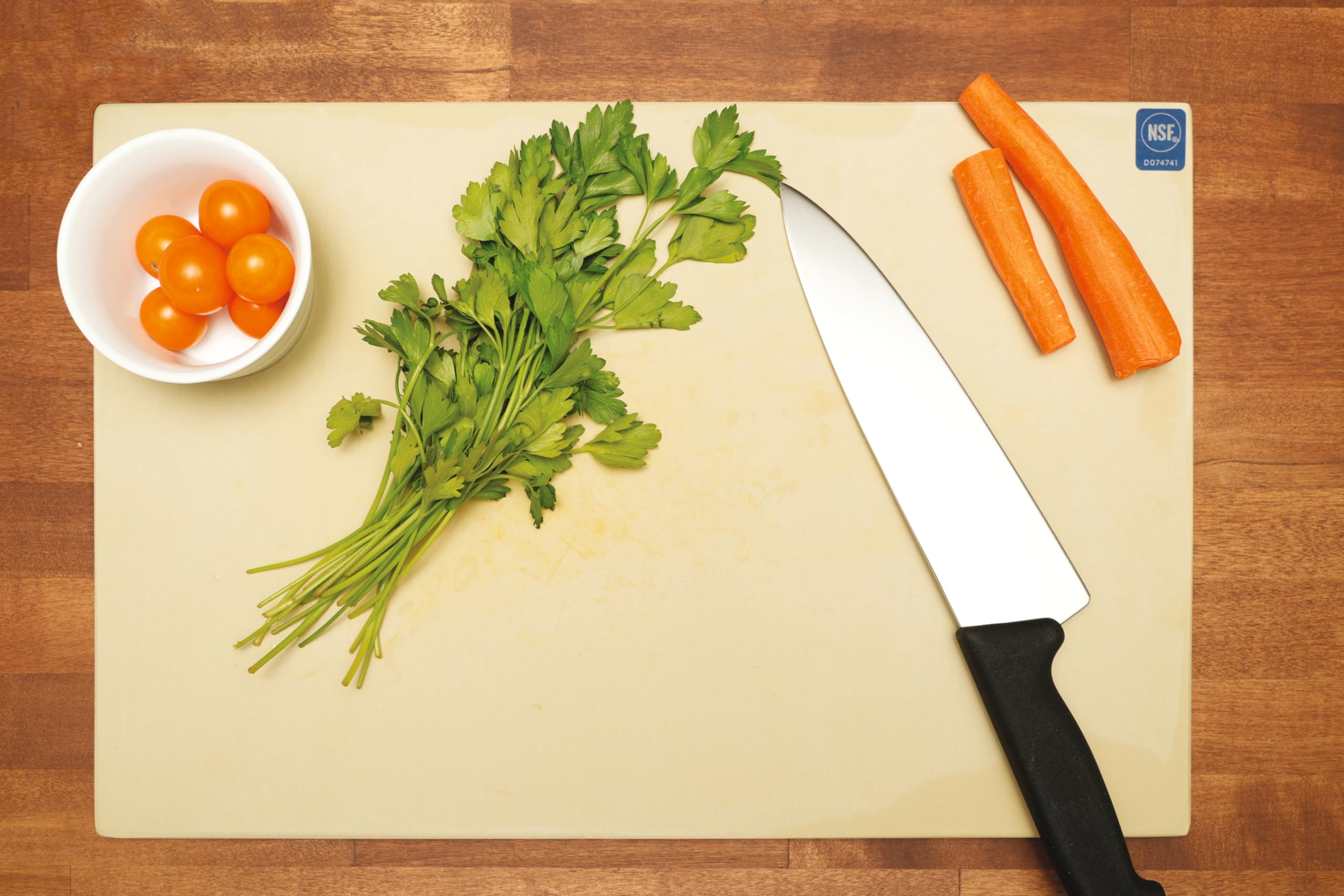 NoTrax 18" X 24" x 0.75" Sani-Tuff T45 Natural Rubber Cutting Board, Non-Skid Professional-Grade, Made in USA, T45S2018BF