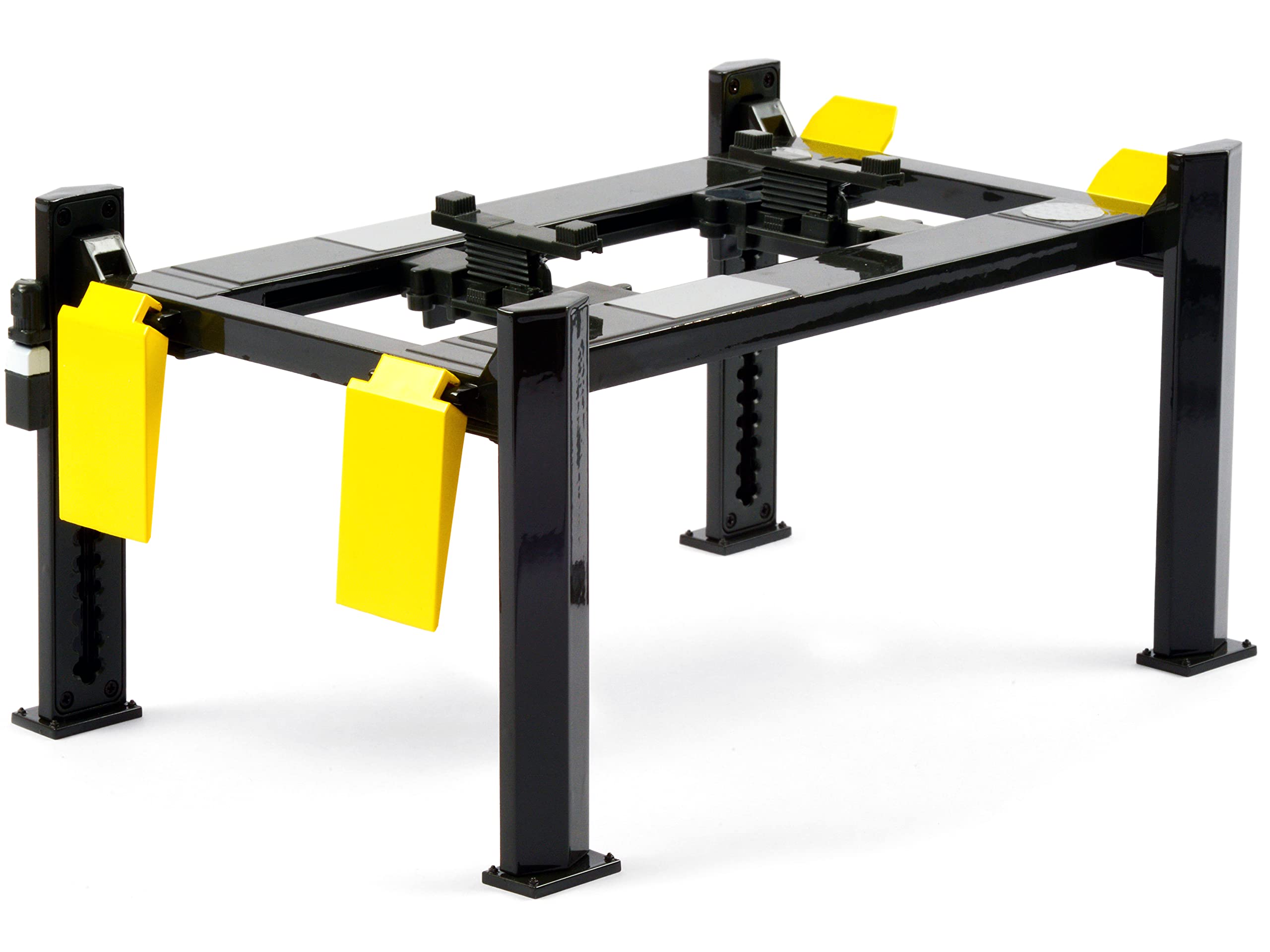Greenlight 13591 Four-Post Lift - Dark Gray with Yellow Ramps 1/18 Scale Diecast