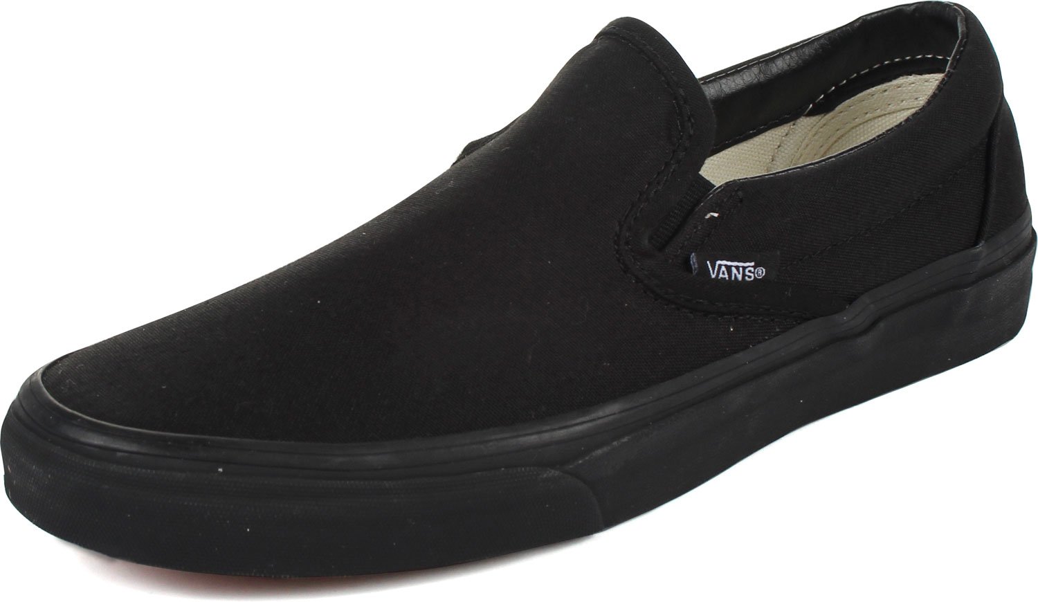 Vans - Unisex Adult Classic Slip-On Shoes in Black/Black, Size: 7 D(M) US Mens / 8.5 B(M) US Womens, Color: Black/Black