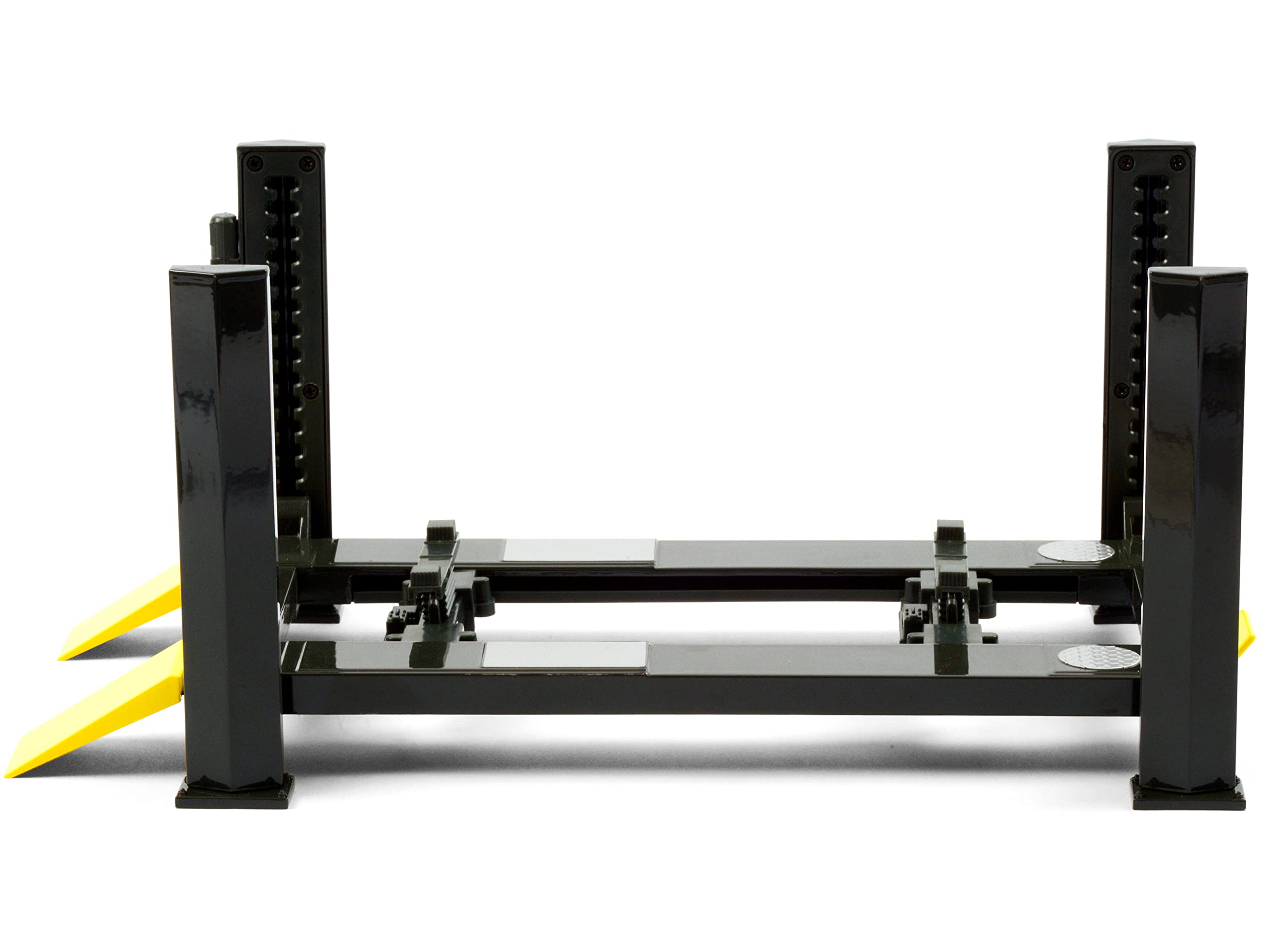 Greenlight 13591 Four-Post Lift - Dark Gray with Yellow Ramps 1/18 Scale Diecast