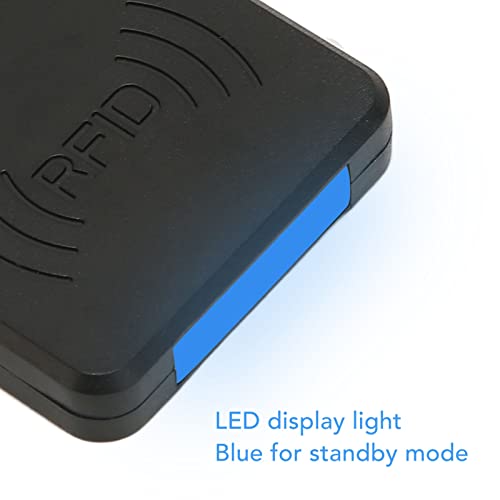 Mobile Phone Card Reader, Portable Contactless Smart Card Reader, 0.2s Fast Card Reading, 125Khz RFID ID Card Reader with USB Interface Support PC Phone Tablet(Black)