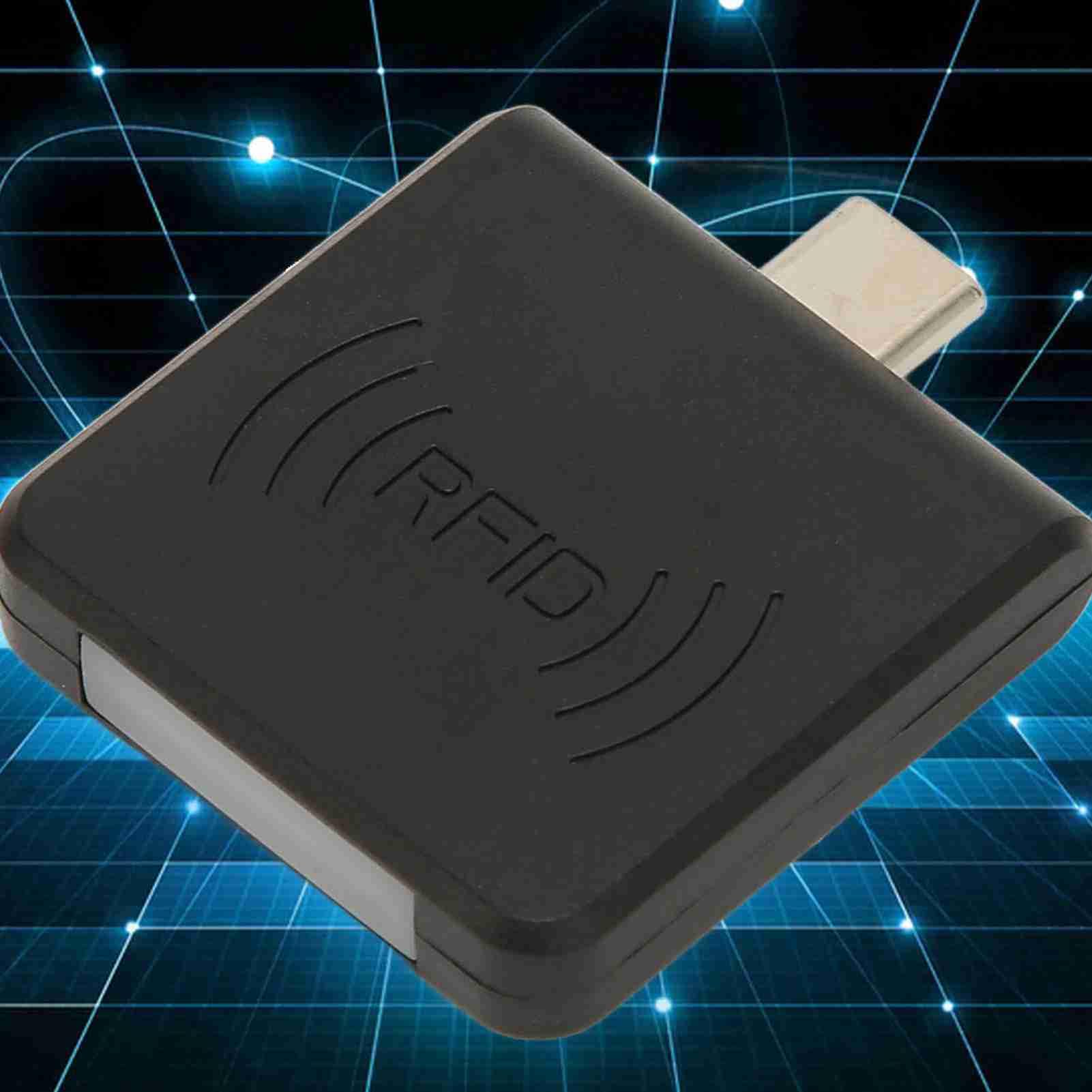 Mobile Phone Card Reader, Portable Contactless Smart Card Reader, 0.2s Fast Card Reading, 125Khz RFID ID Card Reader with USB Interface Support PC Phone Tablet(Black)