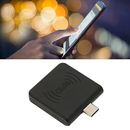 Mobile Phone Card Reader, Portable Contactless Smart Card Reader, 0.2s Fast Card Reading, 125Khz RFID ID Card Reader with USB Interface Support PC Phone Tablet(Black)
