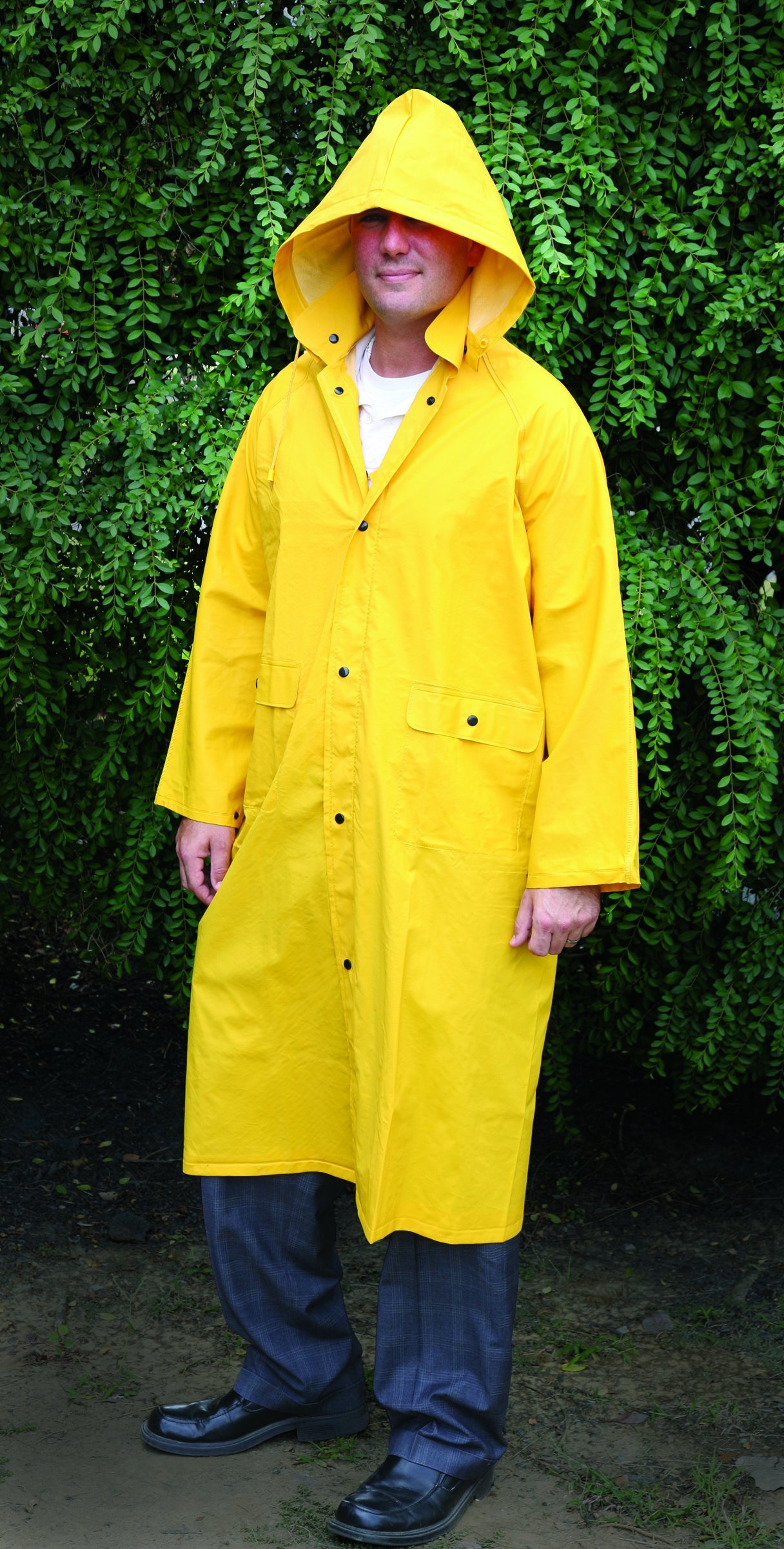 MCR Safety 200CX2 49-Inch Classic PVC/Polyester Coat with Detachable Hood, Yellow, 2X-Large
