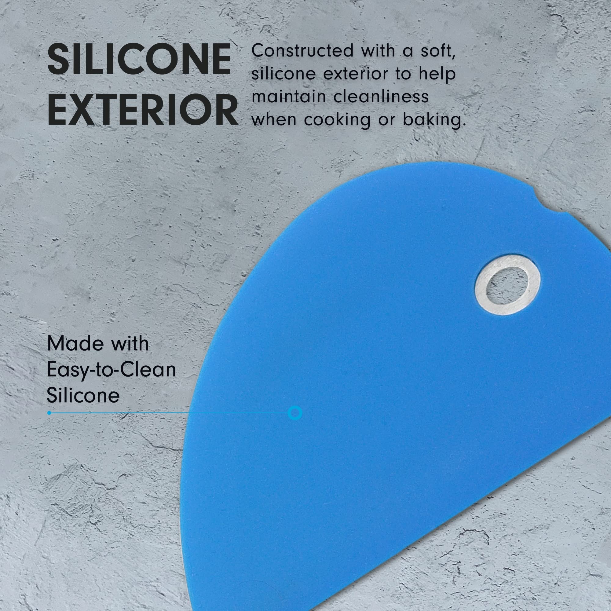 Messermeister Silicone Bowl Scraper, Blue - Frosts, Portions, Lifts & Transfers - Easy to Clean & Flexible Precision Edge