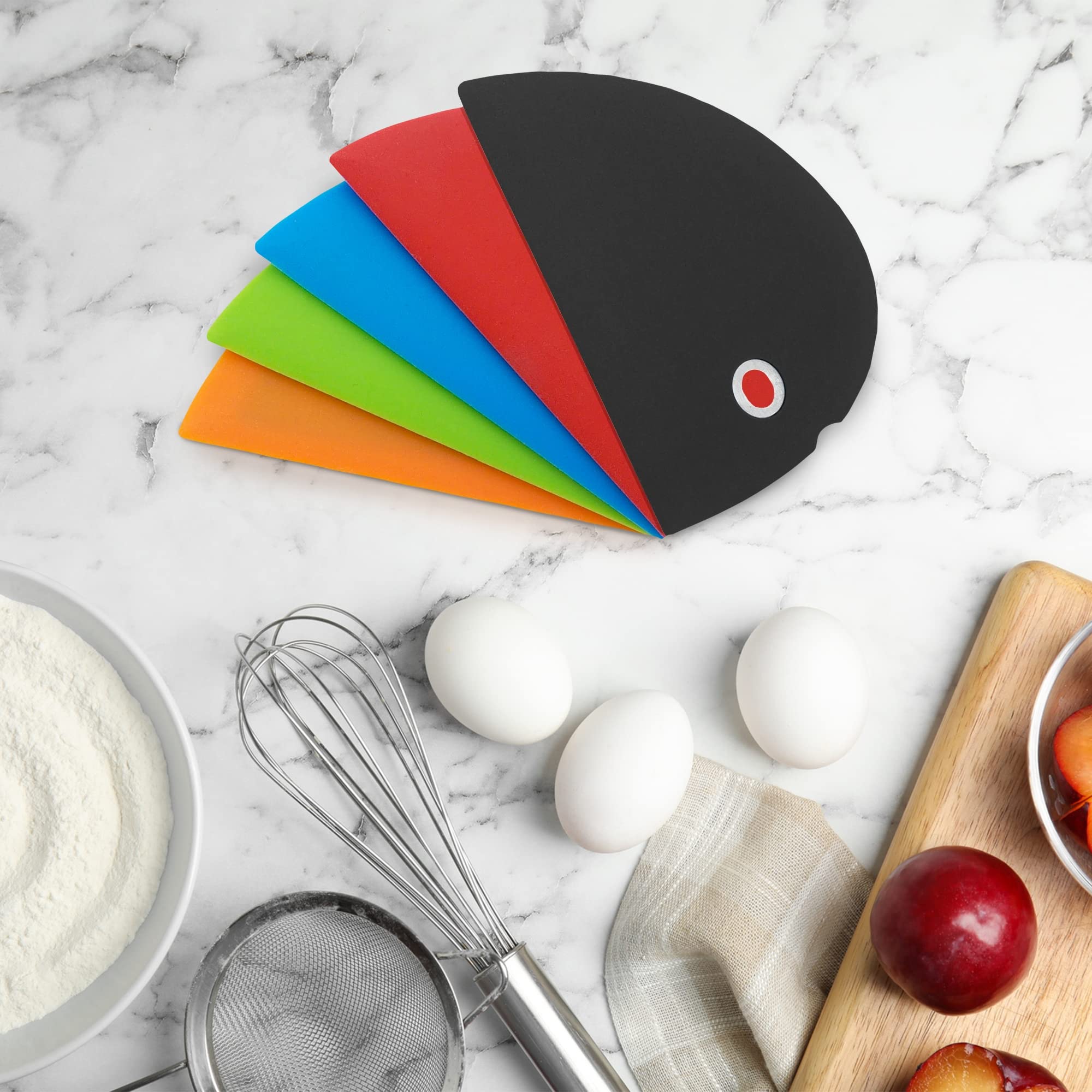 Messermeister Silicone Bowl Scraper, Blue - Frosts, Portions, Lifts & Transfers - Easy to Clean & Flexible Precision Edge