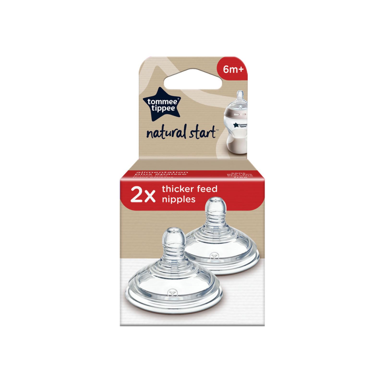 Tommee Tippee Closer to Nature Medium Flow Baby Bottle Nipples, 3+ months – 2pk